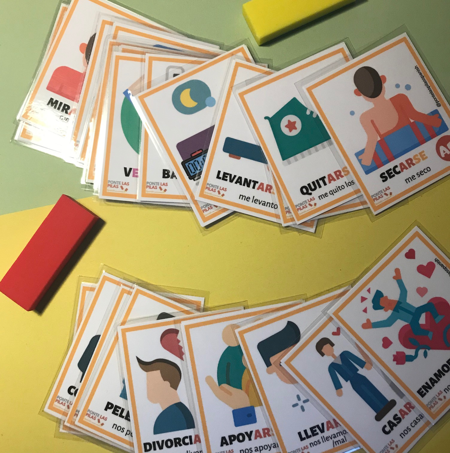 Verbos Reflexivos; tarjetas + infografía – PONTE LAS PILAS SPANISH